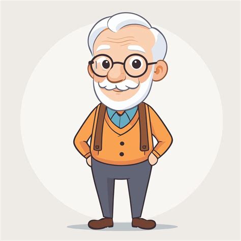 Cute Grandpa Cartoon Illustration 42886934 Vector Art At Vecteezy