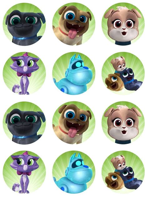 Puppy Dog Pals Edible Cupcake Topperhoja De Hielo Etsy Cupcakes De