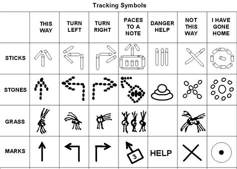 Scout Camping Activities And Tracking Symbols