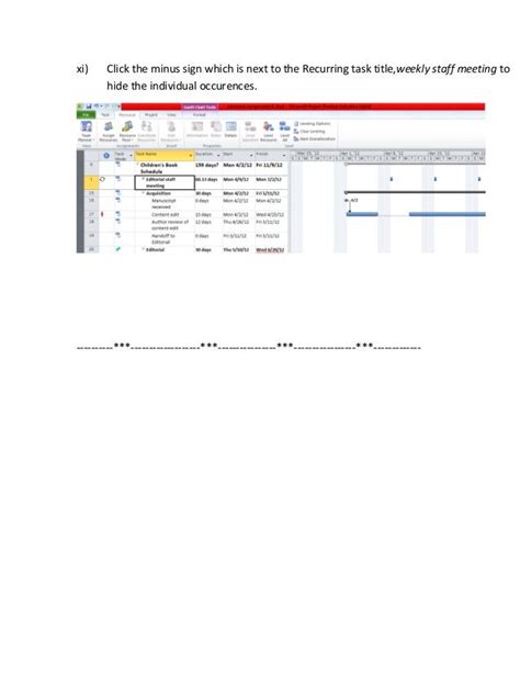 recurring task in ms project