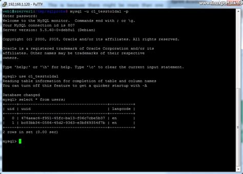 Securing Command Line Database Usage Using Defaults Linux Portal