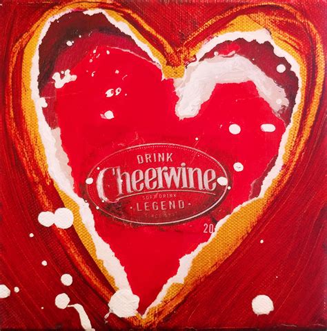 Drink Cheerwine Heart 3 Mid Century Abstraction Jazz Coastal