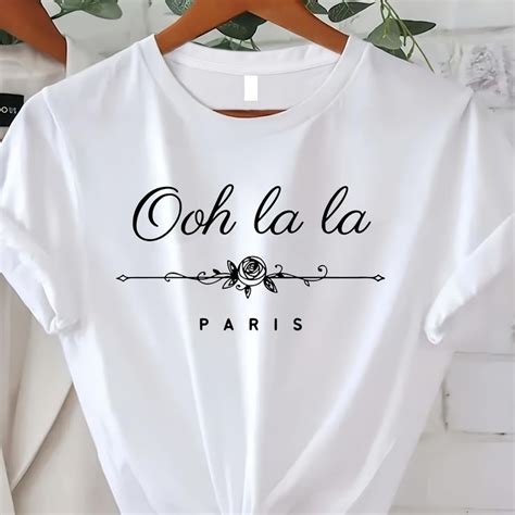 Temu｜여성용 캐주얼 레터 프린트 티셔츠 크루 넥 반팔 폴리에스터 세탁기 사용 가능 봄여름용 탑 Best T Shirt Designs T Shirts