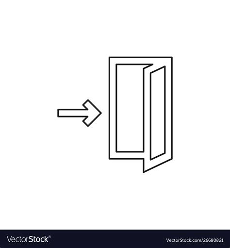 Emergency Exit Sign Door Icon Royalty Free Vector Image