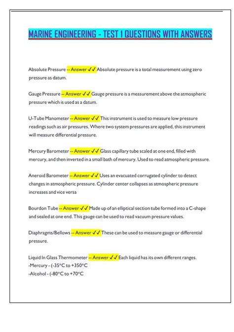 Marine Engineering Test 1 Questions With Answers Marine Engineering Stuvia Us