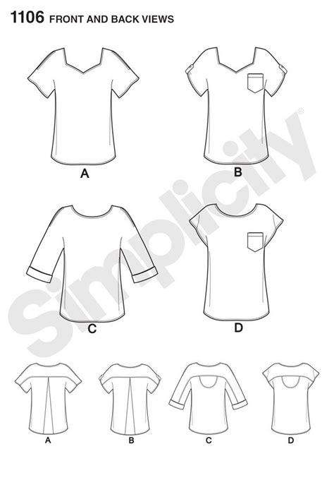 Simplicity 1106 Misses Tops With Fabric Variations Sewing Patterns