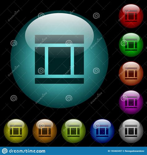 Three Columned Web Layout Beveled Buttons Vector Illustration