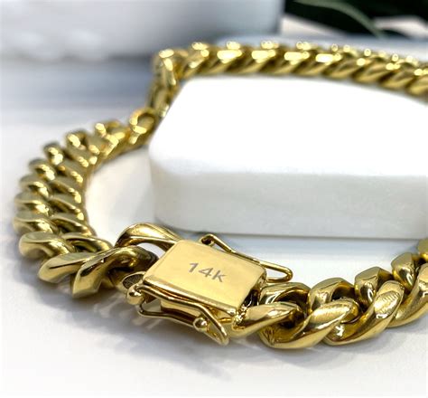 Miami Cuban Link Bracelet 14k Gold Filled 14mm Or Anklet Double
