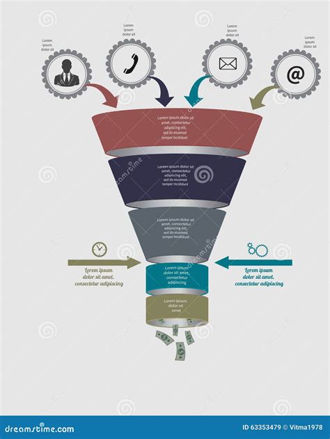 Funnel Flow Chart Vector Template For Diagram CartoonDealer Com 63353479