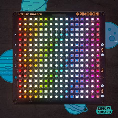 Pico W Smart Led Matrix Stellar Unicorn 16x16 256 Pixels [discontinued] The Pi Hut