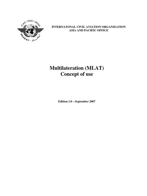 Multilateration Mlat Concept Of Use Internatonal Civil Aviation Organization Asia And Pacific