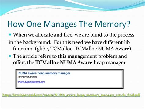 ppt numa aware heap memory manager powerpoint presentation free