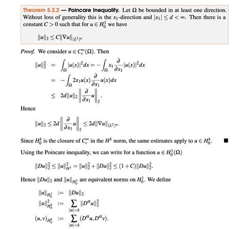 Solved Using Poincare Inequality To Prove This Problem