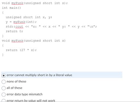 Solved Error Cannot Multiply Short In By A Literal Valuenone