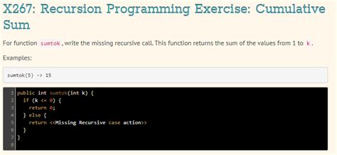 Solved X267 Recursion Programming Exercise Cumulative Sum