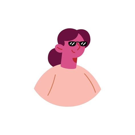 Premium Vector Woman Wearing Sunglasses Profile