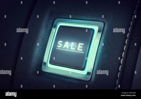 Close Of Hand Pushing Glowing Blue Button Stock Photo Alamy