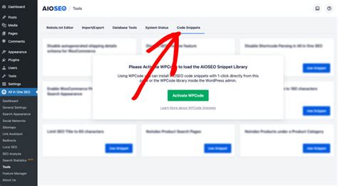 WPCode Snippet Library AIOSEO