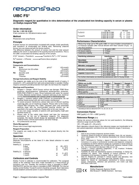 Ifu R920 E Uibc 5 Pdf Iron Laboratory Techniques