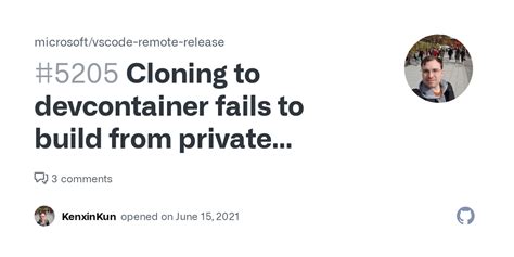 Cloning To Devcontainer Fails To Build From Private Registry · Issue 5205 · Microsoftvscode