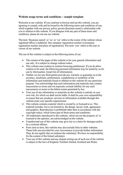 Free Terms and Conditions Templates for any Website ᐅ TemplateLab