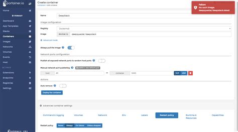 Portainer Issue With Creation Of New Container Third Party Integrations Home Assistant Community