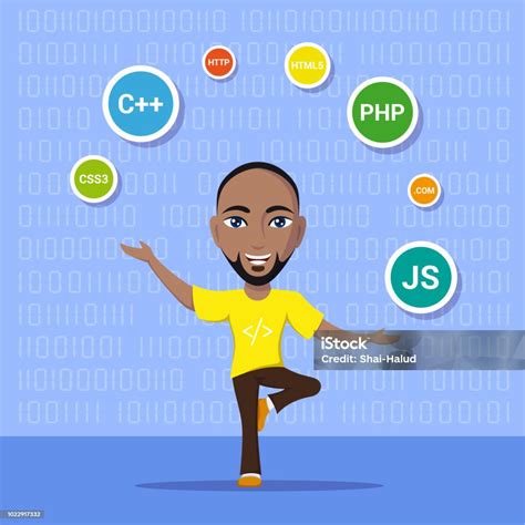 Programmer Man Character Stock Illustration Download Image Now