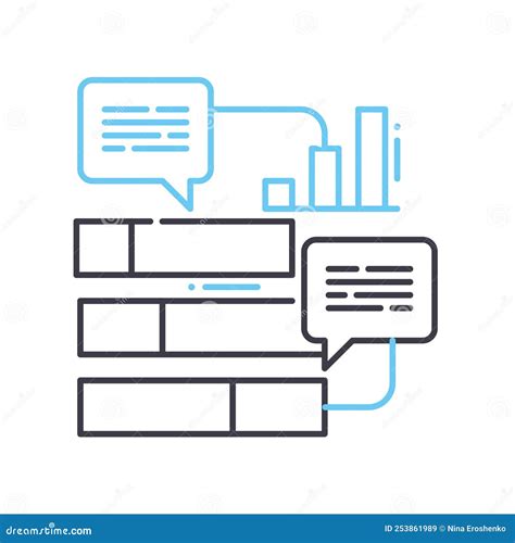 Graph Analysis Line Icon Outline Symbol Vector Illustration Concept Sign Stock Vector