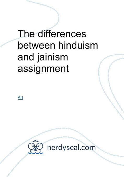 The Differences Between Hinduism And Jainism Assignment 254 Words
