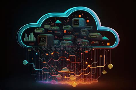 Cloud Compution On Data Server Cloud Technology Stock Illustration Illustration Of Generated
