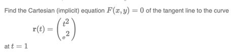 Solved Find The Cartesian Implicit Equation F X Y 0 Of