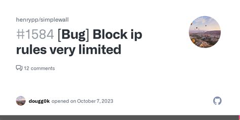 Bug Block Ip Rules Very Limited · Issue 1584 · Henryppsimplewall · Github