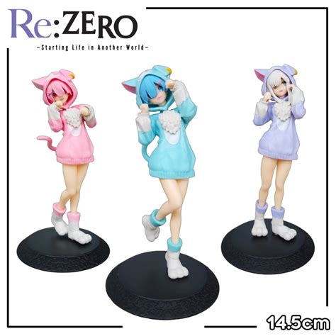 Action Figure Re Zero Mofumofu Ram Rem Emilia Mofu Waifu Rezero Cake