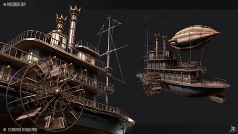 3d Kitbash Set Steampunk Textured Flippednormals