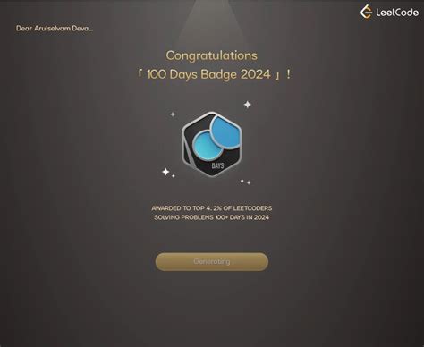arulselvam d on linkedin leetcode 100dayschallenge codingjourney