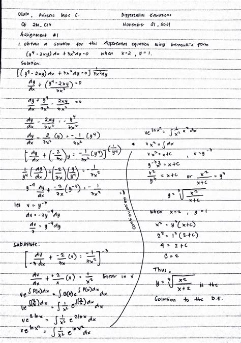 Differential Equation Docsity