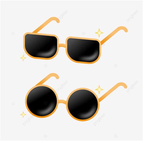 Circle And Square Black Sunglasses Set Vector Sunglasses Circle Set