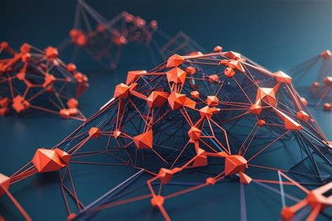 Premium Ai Image 3d Render Of A Low Poly Plexus Design Network Communications