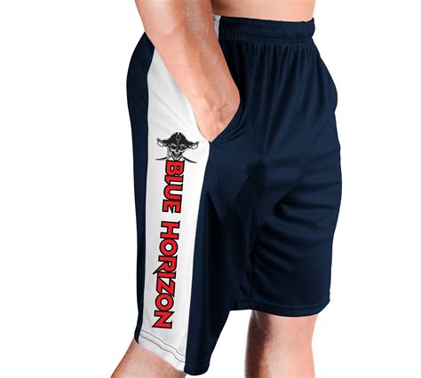 Blue Horizon Side Panel Poly Shorts Monsta Clothing