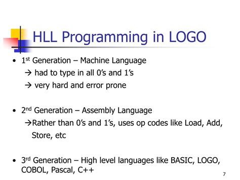 Ppt Chapter 7 High Level Language Programming Powerpoint Presentation Id5744527