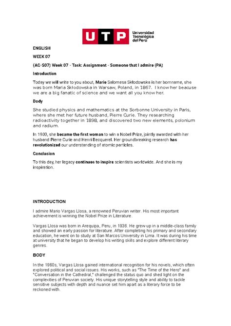 English Week 07 Taskkk English Week 07 Ac S07 Week 07 Task Assignment Someone That I