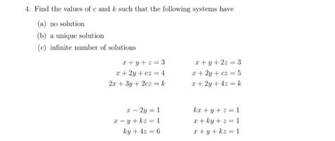 Solved Find The Values Of C And K Such That The Following Chegg
