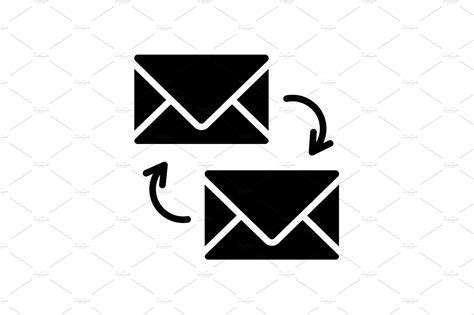 Icon Synchronization Messages Black Photoshop Graphics ~ Creative Market