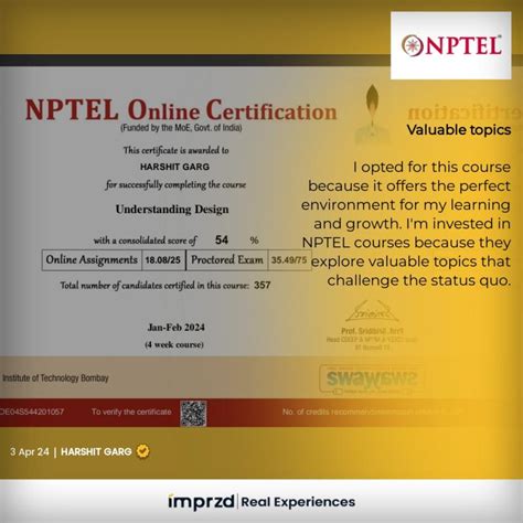 Harshit Garg On Linkedin Nptel