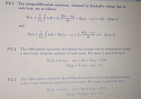 P2 1 The Integrodifferential Equations Obtained By