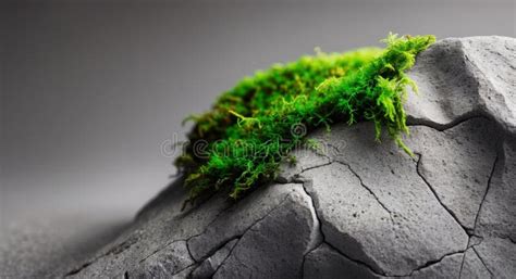 Close Up Of Stone With Chisel Marks And Moss Stock Image Image Of Green Sprouting 359087013
