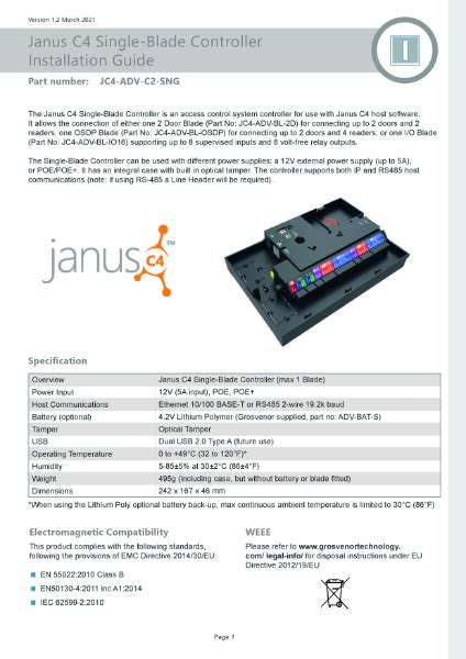 Janus C4 Single Blade Controller Installation Guide Nbs Source Janus C4 Single Blade Controller Installation Guide Nbs Source