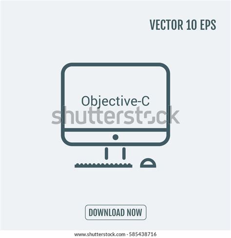 Mono Lines Simple Display Objectivec Programming Stock Vector Royalty