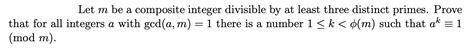 solved let m be a composite integer divisible by at least