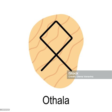 올드 룬 오탈라 고대 스칸디나비아 알파벳 벡터 일러스트레이션 손으로 그린 타이포그래피 신비문자 신비한 표지판 난교개념 검은색에 대한 스톡 벡터 아트 및 기타 이미지 Istock